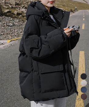 フード中綿コートフェイクダウンジャケット 送料無料 即日発送