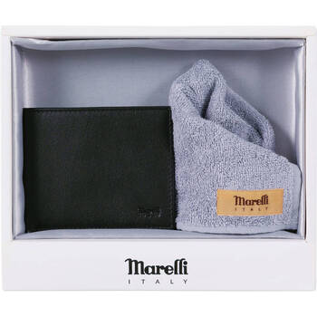 二つ折り財布 マレリー 札入＋タオルハンカチMG00580 ブラック グリーン ギフト対応可 送料無料