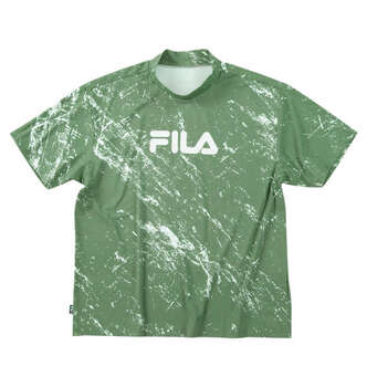 大きいサイズ FILA GOLF モックネック柄半袖シャツ 3L 4L 5L 6L カーキ ラッピング可 送料無料 即日発送