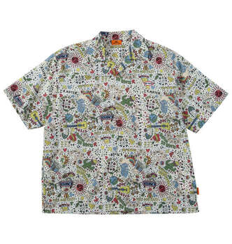 大きいサイズ KRIFF MAYER かるさらエアー総柄プリント開襟半袖シャツ 3L 4L 5L 6L 8L MC752601-02208 ラッピング可 送料無料 即日発送