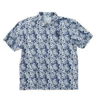 大きいサイズ FILA GOLF COOL AIR遮熱メッシュボタニカルプリント半袖シャツ 3L 4L 5L 6L ネイビー ラッピング可 送料無料 即日発送