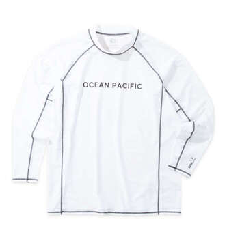 大きいサイズ OCEAN PACIFIC 長袖ラッシュガード 3L 4L 5L 6L 8L ホワイト ラッピング可 送料無料 即日発送