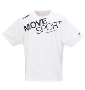 大きいサイズ MOVESPORT ビッグロゴ半袖Tシャツ 3L 4L 5L 6L ホワイト ラッピング可 送料無料 即日発送