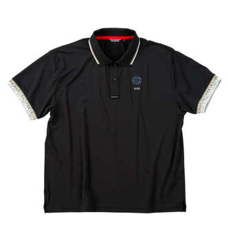 大きいサイズ SY32 by SWEET YEARS ライトストレッチワッペン半袖ポロシャツ 3L 4L 5L 6L ブラック ラッピング可 送料無料 即日発送