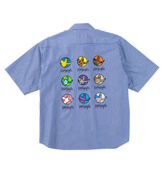 大きいサイズ What it isNt ストライプ半袖シャツ 3L 4L 5L 6L 8L ネイビー ラッピング可 送料無料 即日発送