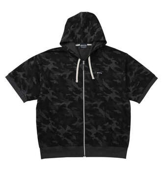 大きいサイズ OUTDOOR PRODUCTS インレイ裏毛半袖フルジップパーカー 3L 4L 5L 6L 7L 8L チャコールカモ ラッピング可 送料無料 即日発送