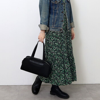 ボストンバッグ 革 付属　2025新作 COOCO 撥水ポリ生地xレザー 送料無料 即日発送