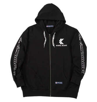 大きいサイズ KARL KANI 裏毛フルジップパーカー 3L 4L 5L 6L 8L ブラック ラッピング可 送料無料 即日発送