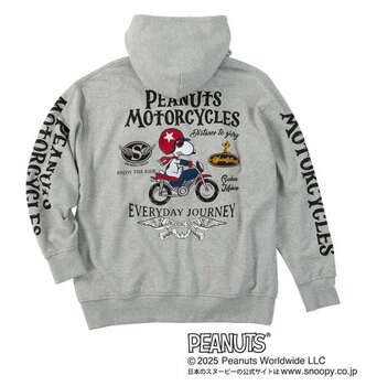 大きいサイズ FLAGSTAFF×PEANUTS スヌーピーコラボフルジップパーカー 3L 4L 5L 6L 8L グレー ラッピング可 送料無料 即日発送