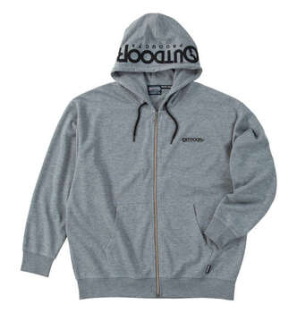 大きいサイズ OUTDOOR PRODUCTS 綿タッチエステルダンボールフルジップパーカー 3L 4L 5L 6L 7L 8L グレー ラッピング可 送料無料 即日発送