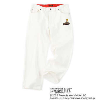 大きいサイズ FLAGSTAFF×PEANUTS スヌーピーコラボデニムパンツ 100 110 120 130 ホワイト ラッピング可 送料無料 即日発送