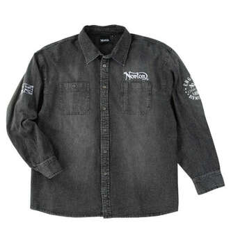 大きいサイズ Norton デニム長袖シャツ 3L 4L 5L 6L 8L サンドブラック ラッピング可 送料無料 即日発送