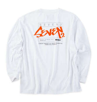 大きいサイズ SEVEN2 天竺長袖Tシャツ 3L 4L 5L 6L 8L ホワイト ラッピング可 送料無料 即日発送