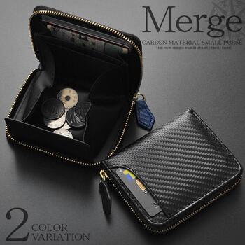 ミニ財布 Merge カーボン加工コインケース MG 3054 2色展開 カード