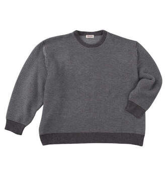 大きいサイズ PLES 7Gガーター天竺クルーネックセーター 3L 4L 5L 6L グレー ラッピング可 送料無料 即日発送