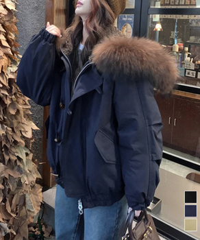 トグルボタン中綿ジャケットファー襟コート 送料無料 即日発送