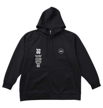 大きいサイズ SY32 by SWEET YEARS ダブルニットマルチロゴフルジップパーカー 3L 4L 5L 6L ブラック ラッピング可 送料無料 即日発送