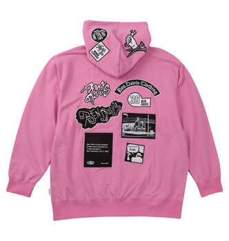 大きいサイズ BEN DAVIS 裏毛マルチワッペンプルパーカー 3L 4L 5L 6L ピンク ラッピング可 送料無料 即日発送