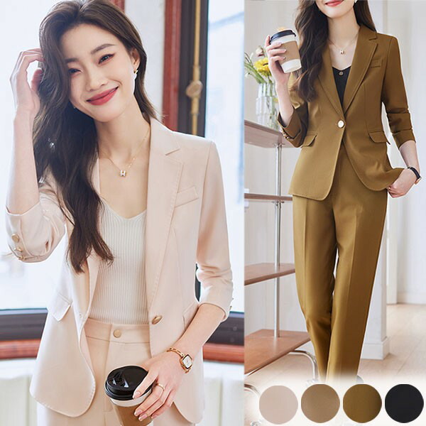 スーツ レディース 事務服 就活 就職活動 ビジネス向けのスーツと就活向けスーツ 家庭で洗濯可能レディースファッション スーツ セットアップ パンツスーツ