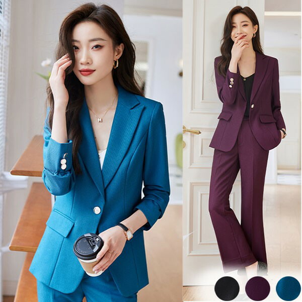 スーツ レディース 事務服 就活 就職活動 ビジネス向けのスーツと就活向けスーツ 家庭で洗濯可能レディースファッション スーツ セットアップ パンツスーツ