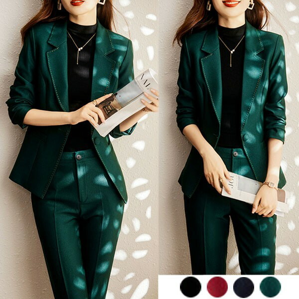 スーツ レディース 事務服 就活 就職活動 ビジネス向けのスーツと就活向けスーツ 家庭で洗濯可能レディースファッション スーツ セットアップ パンツスーツ