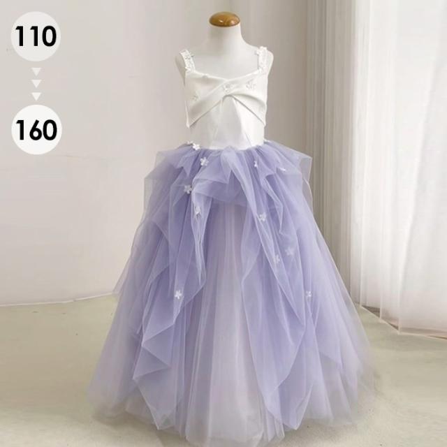 ピアノ発表会 ドレス 子供 女の子 パープル 紫 発表会ドレス ノースリーブ 子ども ワンピースキッズ ベビー マタニティ キッズファッション ドレス