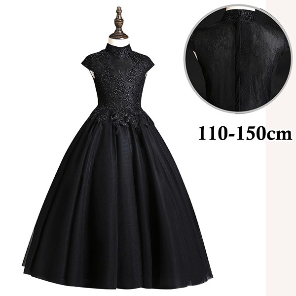 ワンピース 発表会 ハイネック キッズ ドレス お姫様 ノースリーブ ファスナータイプ パーティー ピアノ発表会 結婚式 入学式 七五三 ピンク