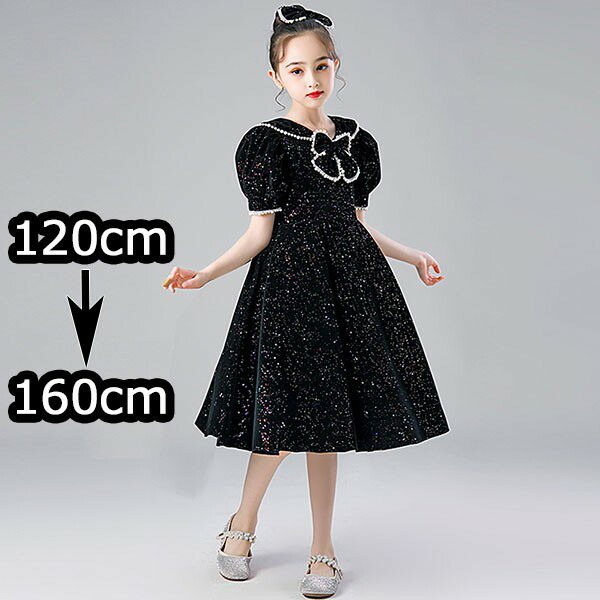 キッズ ドレス パーティー お姫様 ショート丈 ワンピース ファスナータイプ フォーマル ステージ衣装 ピアノ 発表会