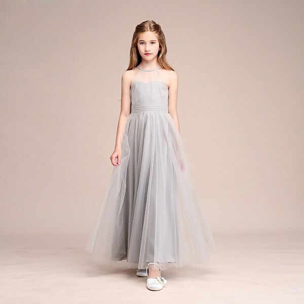 ワンピース 発表会 ロング丈 パーティードレス お姫様 ノースリーブ ファスナータイプ パーティー ピアノ発表会 結婚式 入学式 七五三 ピンク