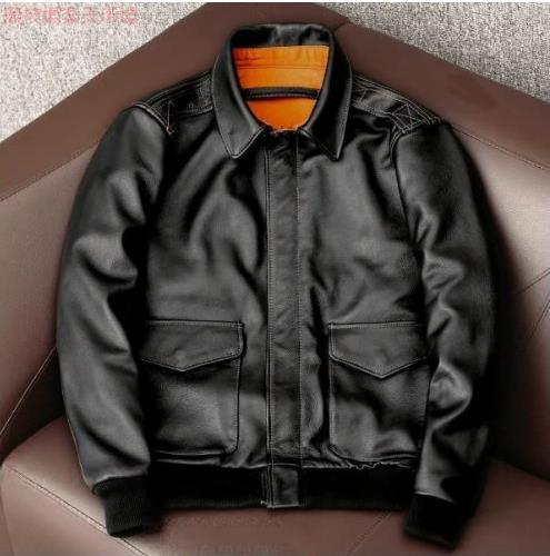 超人気☆品質保証☆A-2復刻 カウハイド シングル 革ジャン オートバイ ライダース レザー フライトジャケット