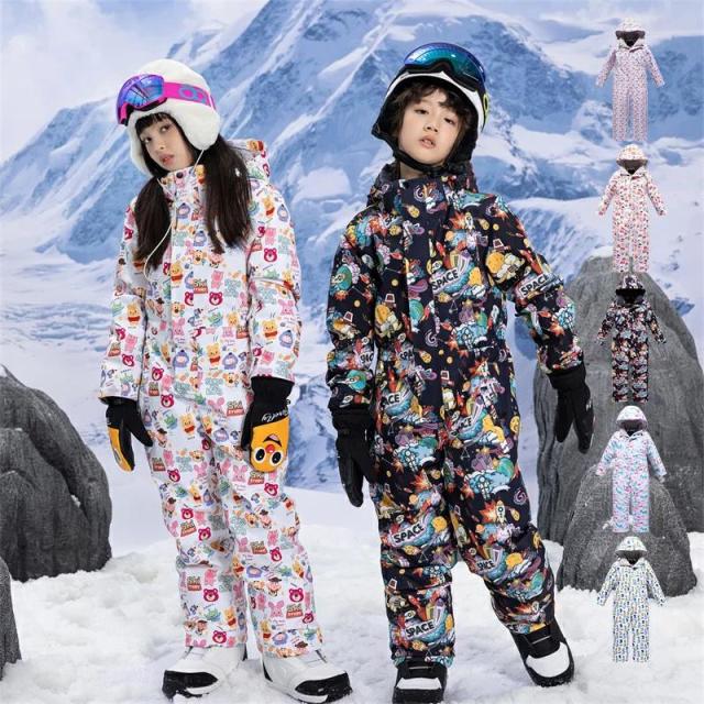 新商品の発売スキーウェア オールインワン 可愛い キッズ つなぎスポーツ アウトドア ウインタースポーツ スキー用ウェア キッズ ジュニア用ウェア