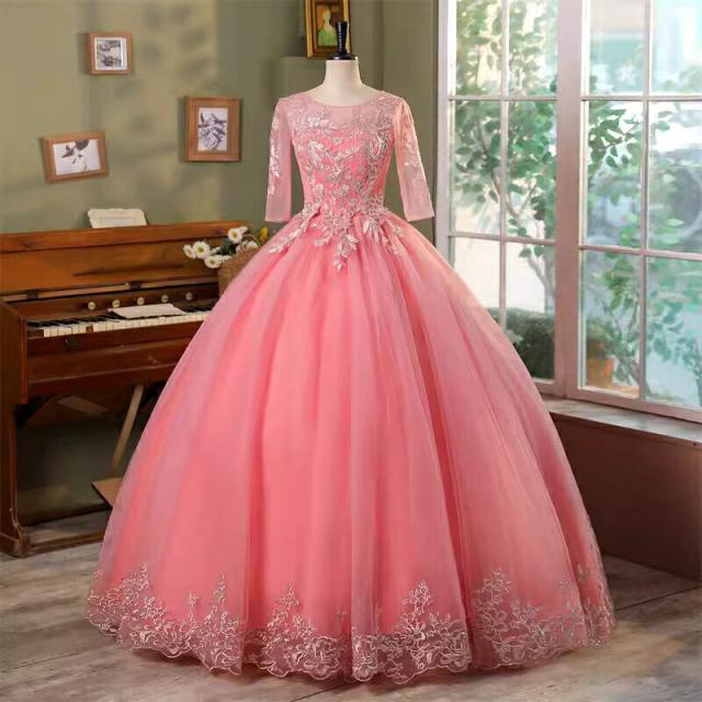 カラードレス 演奏会 ロングドレス 演奏会用ドレス ウエディングドレス 二次会 結婚式 ピアノ 発表会 大きいサイズ パーティードレス 披露宴 コンサート花嫁 袖付き 袖あり