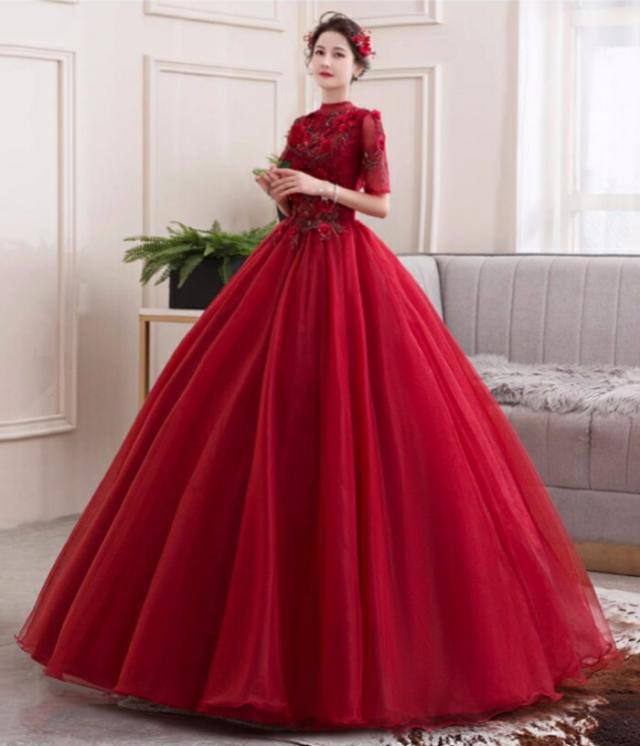 カラードレス ロングドレス 演奏会用ドレス 演奏会 ピアノ 発表会 パーティードレス 二次会 袖付き 袖あり 結婚式 花嫁 大きいサイズ ドレス 大人 ステージ衣装 ワンピース 舞台衣装 コンサート花