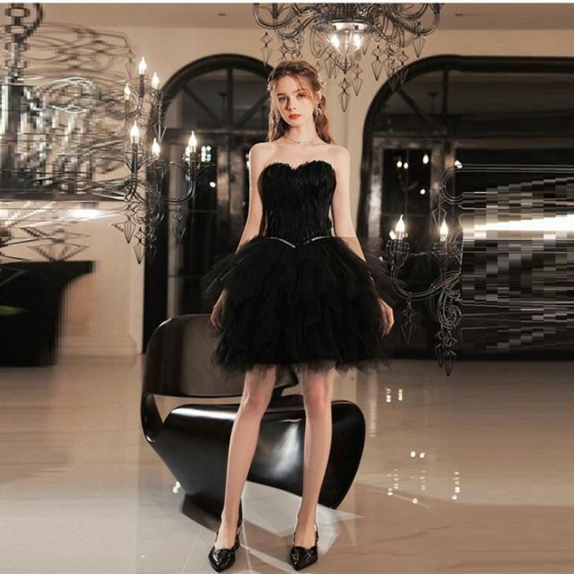 カラードレス ミニ丈ドレス パーティードレス 結婚式 演奏会ドレス 二次会 ピアノ 発表会 花嫁 大きいサイズ ドレス 大人 ステージ衣装 ワンピース 舞台衣装 コンサート花嫁 披露宴 女性