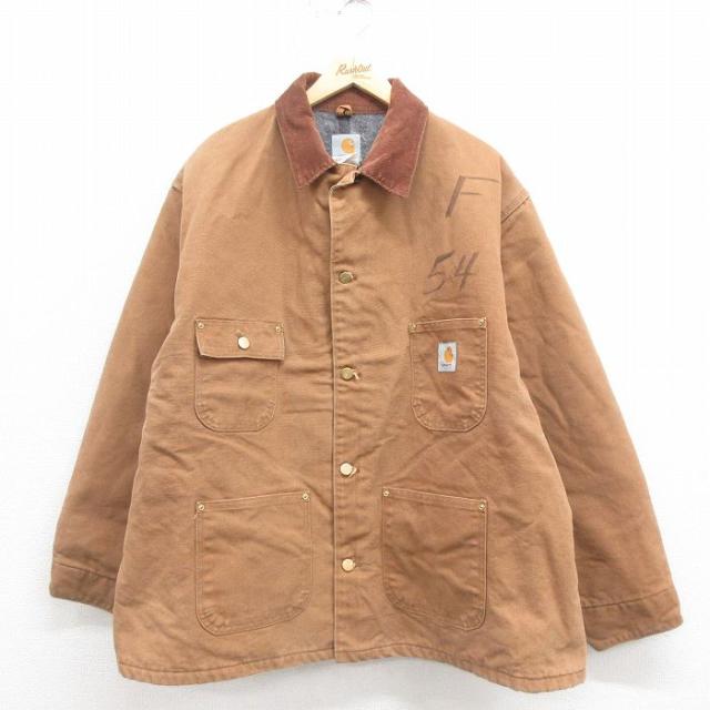 古着 カーハート Carhartt 長袖 ミシガンチョア ジャケット カバーオール メンズ 90年代 90s ダック地 大きいサイズ 襟コーデ 中古 古着