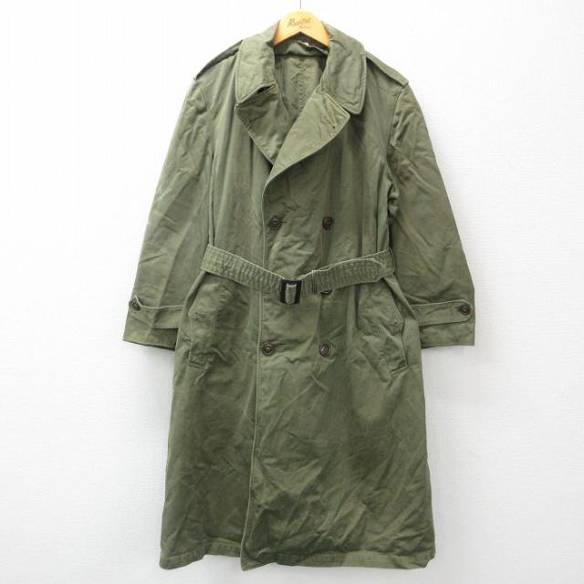古着 長袖 ビンテージ ミリタリー オーバー コート メンズ 50年代 50s ロング丈 コットン 濃緑 グリーン Lサイズ 中古 アウタ 中古 古着の通販はau PAY マーケット - 古着 ...
