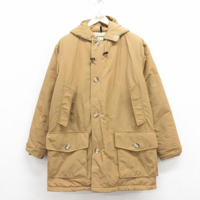 古着 ウールリッチ WOOLRICH 長袖 ダウン ジャケット パーカー メンズ 90年代 90s ロクヨンクロス ロング丈 USA製 茶 ブラウン 中古 古着