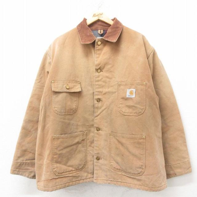 古着 カーハート Carhartt ミシガンチョア 長袖 ジャケット カバーオール メンズ 90年代 90s ダック地 大きいサイズ コットン  中古 古着