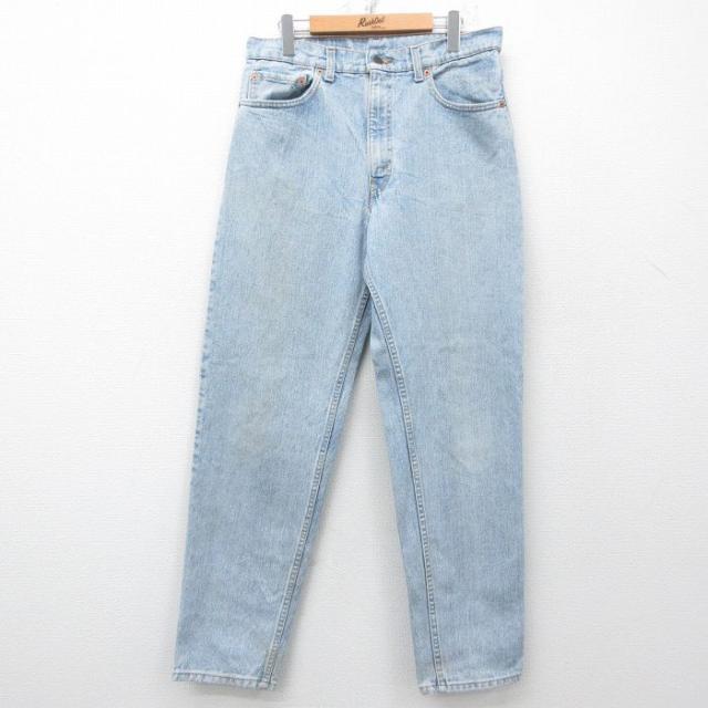 古着 ジーンズ Levis リーバイス 550 メンズ 90年代 90s コットン 薄紺 ネイビー デニム W33 中古 ボトムス ジーパン Gパン ロ 中古 古着