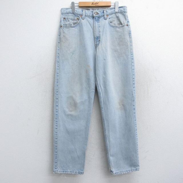 古着 リーバイス Levis 550 メンズ 00年代 00s 薄紺 ネイビー デニム W34 中古 ボトムス ジーパン Gパン ロング パンツ 中古 古着