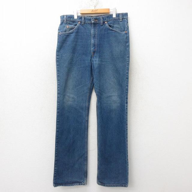 古着 ジーンズ Levis リーバイス 517 メンズ 90年代 90s ブーツカット コットン USA製 紺 ネイビー デニム W37 中古 ボトムス  中古 古着