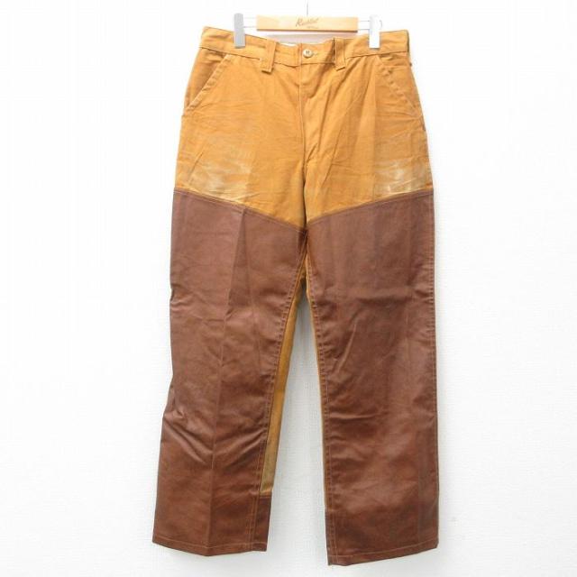 古着 SAFTBAK ハンティング パンツ メンズ 80年代 80s ダック地 レザー使用 茶系 ブラウン spe W33 中古 ボトムス ロング 中古 古着の通販はau PAY マーケット ...