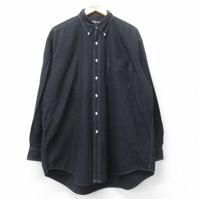古着 ラルフローレン Ralph Lauren 長袖 ブランド シャツ メンズ 90年代 90s ワンポイントロゴ BIG SHIRT 大きいサイズ ロング 中古 古着