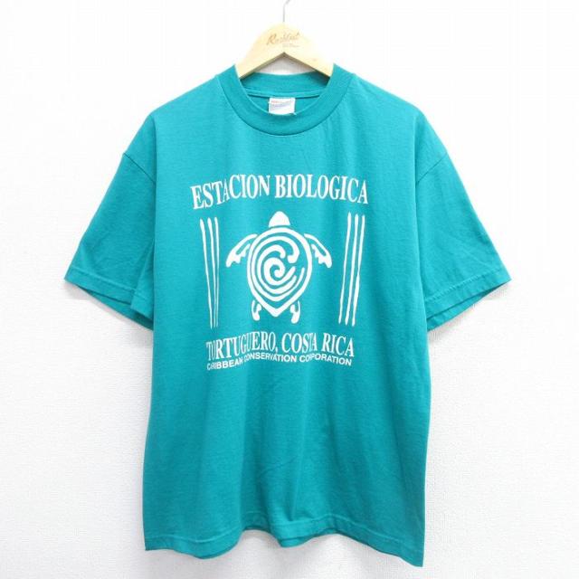 古着 ヘインズ Hanes 半袖 ビンテージ Tシャツ メンズ 00年代 00s カメ クルーネック 青緑 XLサイズ 中古 中古 古着の通販はau PAY マーケット - 古着屋 ...