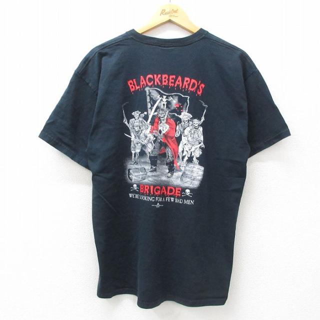 古着 半袖 ビンテージ Tシャツ メンズ 00年代 00s スケルトン 海賊 コットン クルーネック 黒 ブラック Lサイズ 中古 中古 古着の通販はau PAY マーケット - 古着屋 ...