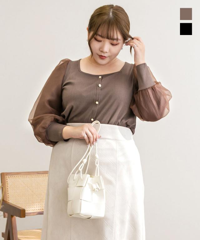 大きいサイズ/レディース/LL/3L/4L/CLETTEオリジナル★パールボタン使い袖オーガンジートップスの通販はau PAY マーケット - CLETTE au PAY マーケット店 ...