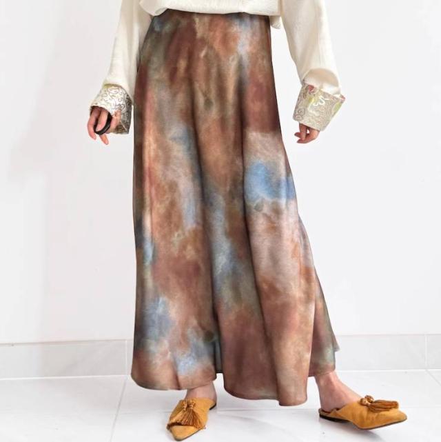 レディース スカート ボトムス フレアスカート ロングスカート ロング フレア 薄手 かわいい 大人可愛い おしゃれ レトロ アジアン エスニック エキゾチック 存在感 アメリカン カントリー 個性的