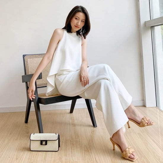 パンツドレス レディース オールインワン ノースリーブ ホルターネック ハイネック 袖なし フレア ワイドパンツ ロング マキシ エレガント マニッシュ 結婚式 謝恩会 二次会 おしゃれ 披露宴