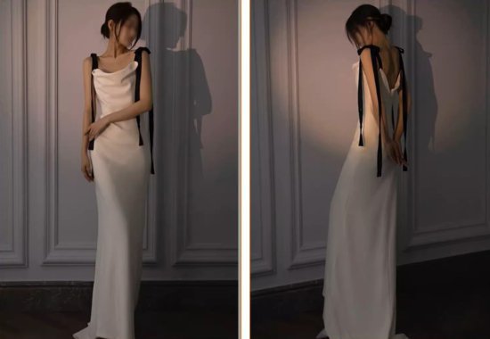 パーティードレス レディース ノースリーブ ワンピース リボン