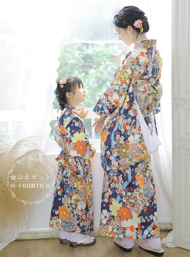浴衣 親子コーデ 大人 女性 20代 30代 可愛い 個性的 花火大会 お花見 浴衣 女の子 おそろい 親子ペア 女性用浴衣 ゆかた 薄手 洗える 150cm 160cm お祭り 旅行 かわいい